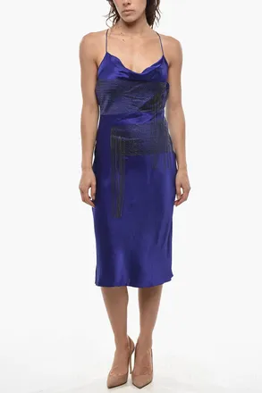 Stella McCartney Slip Dress in Satin Con Catena e Spalline Incrociate Stella McCartney