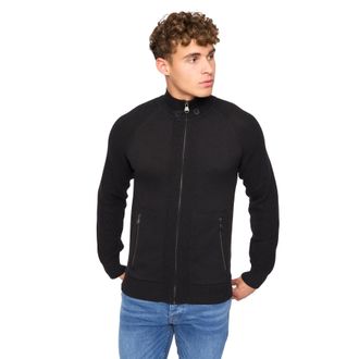 Crosshatch Birchin Pullover Durchgehender Rei&szlig;verschluss f&uuml;r Herren (Schwarz)