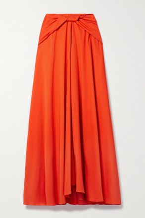 Altuzarra Jupe Longue À Torsade En Popeline De Coton Mélangé Pythia - Orange