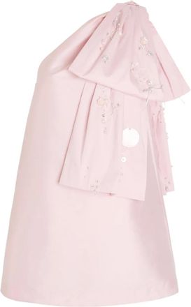 Bernadette robe &agrave; d&eacute;tail de noeud sur l&eacute;paule - Rose
