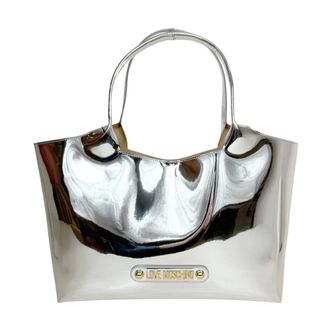 Love Moschino Femme, Sacs, Gris, Taille: ONE Size Mirror Shopping Tote