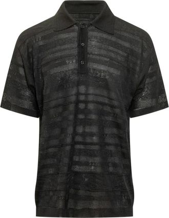 Laneus Homme, Pulls, Noir, Taille: S Polo Jacquard L&eacute;ger