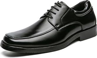Generic Chaussures habillées classiques à bout carré pour homme en cuir Oxford, Noir, 38 2/3 EU
