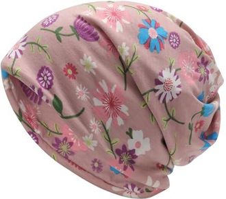 ZLYC Bonnet fin dété pour femme - Motif floral - Léger, Fleurs roses., taille unique