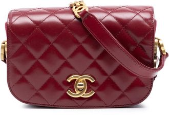Chanel Hobo Bags - Mini Shiny Calfskin My Sweet CC Flap - Gr. unisize - in Rot - f&uuml;r Damen