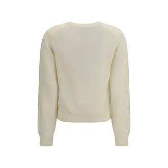 Maison Kitsun&eacute; Womens Beige Wool Oves Aries Sweatshirt Clothing