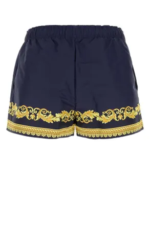 Versace Mens Navy Blue Polyester Swimming Shorts Navyauberginegold Costumi Da Bagno Swimwear