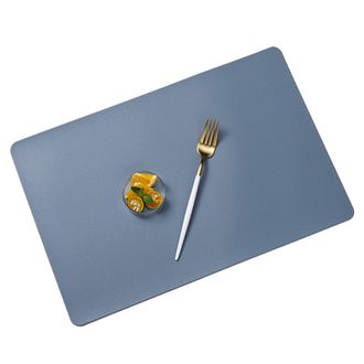 Railonch Lederoptik Tischsets, 4 St&uuml;ck/6 St&uuml;ck Platzsets, Abwaschbar rutschfest Platzdeckchen, Schmutzabweisend Platzmatte f&uuml;r K&uuml;che Restaurant, 45 x 29cm (Bla