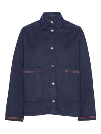 Henrik Vibskov veste &agrave; poches brod&eacute;es - Bleu
