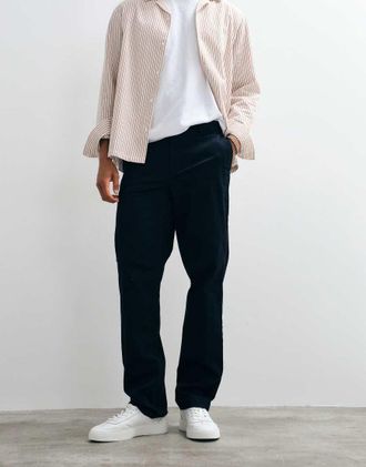 Tommy Hilfiger Dover - Pantalon droit en serg&eacute; - Bleu marine
