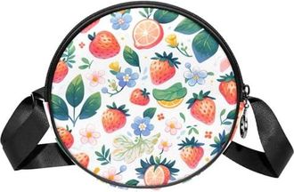 Generic Sac &agrave; bandouli&egrave;re rond pour femme, petit sac &agrave; bandouli&egrave;re avec fermeture &eacute;clair, bretelles r&eacute;glables, style d&eacute;contract&eacute;, pour femmes et filles
