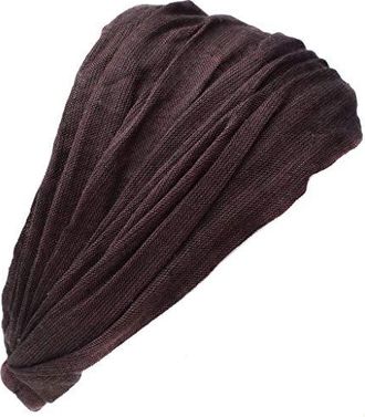 Gheri Bandana / Bandeau en coton &eacute;lastique, style hippie / boh&egrave;me - Little Kathmandu - Marron - Taille Unique