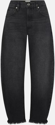 Frame Denim Femme, Jeans, Noir, Taille: W27 Bubble Crop Raw Fray Jeans