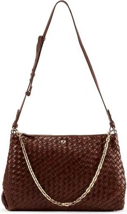 Petite Mendigote Sac &agrave; main Violette tress&eacute; en cuir
