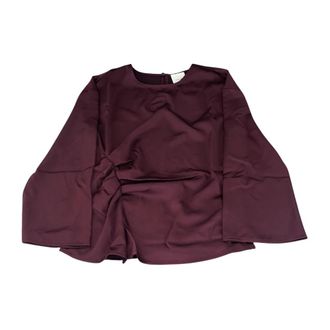 Calvin Klein Matte Satin Long-Sleeve Ruched Top - - Blouses & Shirts - Damen - Lila - L