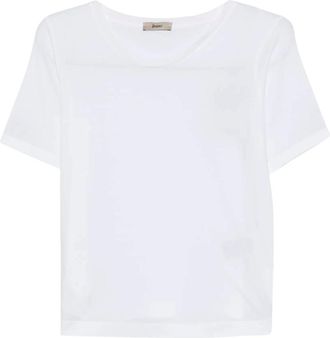 Herno Femme, Tops, Blanc, Taille: 42 FR T-shirt &agrave; col rond