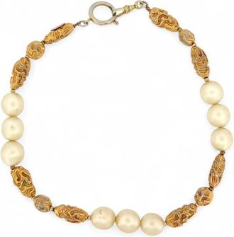 Chanel Halskette - VINTAGE CHANEL BAROCK PERLENHALSKETTE 41 CM UM 197 - Gr. unisize - in Gold - f&uuml;r Damen