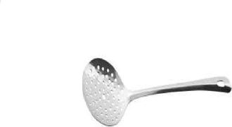 Fackelmann Fackelmann Abseihlöffel 32 cm LARA, Küchenhelfer aus Edelstahl, Schaumlöffel mit praktischer Öse (Farbe: Silber), Menge: 1 Stück, 32 x 9.7 x 3.5 cm