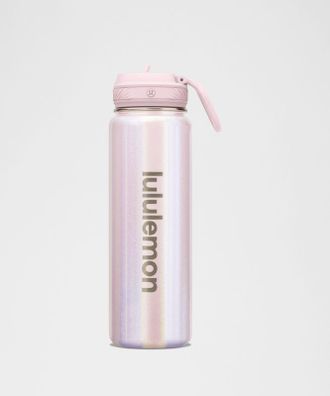 lululemon Back To Life Sport Bottle 24oz Straw Lid Iridescent - Rose