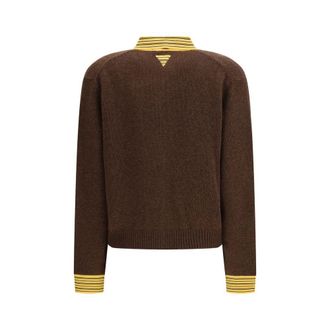 Prada Womens Brown Cashmere Cardigan Clothing