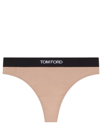 Tom Ford Logo-Detailed Modal Thong - Pink