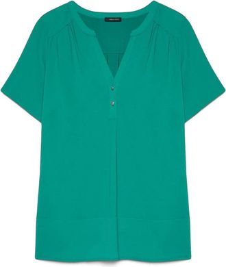Fiorella Rubino Femme, Blouses et Chemises, Vert, Taille: 44 FR T-shirt M&eacute;lange de Lyocell avec Boutons