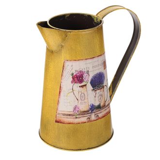 Cabilock Vintage Blumenvase Garten Gie&szlig;kanne Rustikaler Blumentopf Blumeneimer Landhaus Vase Metall Eisen Eimer Retro &Uuml;bertopf Tischvase f&uuml;r Balkon B&uuml;ro Schrei