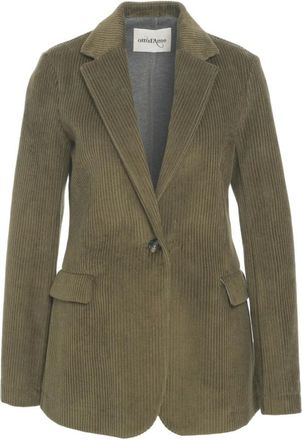 ottod'Ame Femme, Vestes, Vert, Taille: 38 FR Blazer Velours Vert Coupe Classique