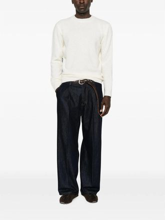 Scaglione Cotton Crewneck Sweater - Beige