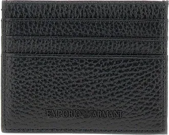 Emporio Armani Grained leather cardholder Man One Size