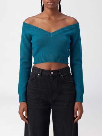 Balenciaga Verk&uuml;rzter Wollpullover mit V-Ausschnitt und &uuml;berschnittenen Schultern