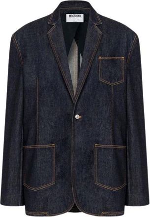 Moschino Homme, Vestes, Bleu, Taille: XS Cotton Denim Jacket