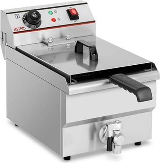 Astro Friteuse &Eacute;lectrique Professionnelle 8L - 3000 W - Robinet de Vidange - Inox