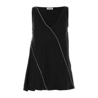 Jil Sander Femme, Tops, Noir, Taille: 36 FR Viscose Top