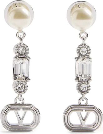 Valentino Garavani Femme, Accessoires, Gris, Taille: ONE Size Ovalette Earrings