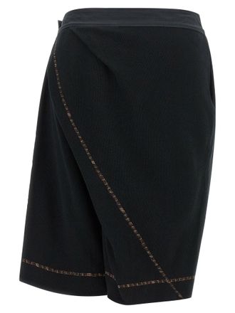 Kiko Kostadinov Draped Cotton Piqu&eacute; Bermuda Shorts - Black
