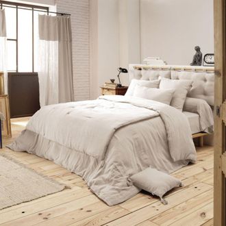 TERRE DE NUIT Housse de couette double gaze de coton pampa 260x240 cm