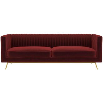 Rendez-Vous D&eacute;co Rendez-vous D&eacute;co - Canap&eacute; 3 places en velours bordeaux - gatsby
