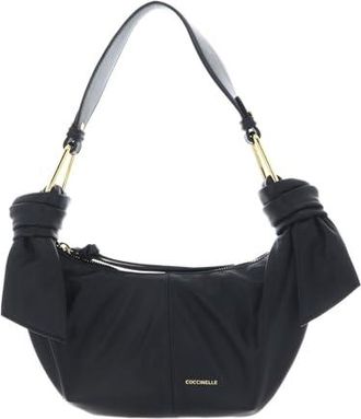 Coccinelle Cuir sac &agrave; main sac &agrave; &eacute;paule Furoshiki Handbag puffy Smooth Leather Noir