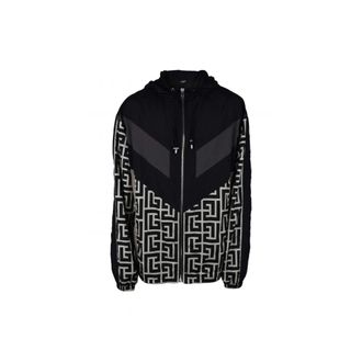 Balmain Nylon Monogram Jacket - - Jackets - Herren - Schwarzk - XL