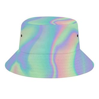 Generic Tie-Dye Bleu Bohème Seau Chapeau Respirant Chapeaux De Seau Anti-UV Bucket Hat pour Excursions Camping Plein Air