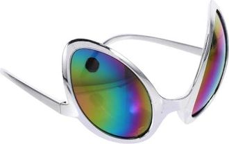 Frcolor de Soleil Fluorescentes Vertes Alien Cadre Argenté Accessoire Cosplay pour Fête et Photobooth