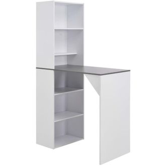 vidaXL Bartisch mit Schrank Wei&szlig; 115x59x200 cm - Vidaxl