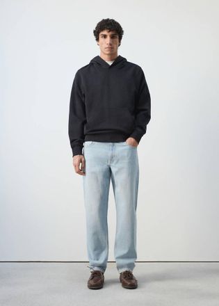 Mango Sweat capuche 100 % coton l&eacute;ger bleu marine - Homme - XXL - MANGO MAN