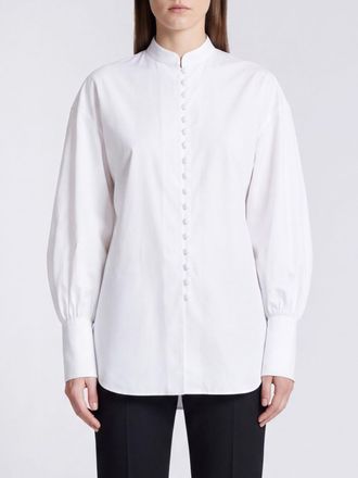 Balmain Hemd aus Baumwollpopeline mit Ballon&auml;rmeln und Stehkragen