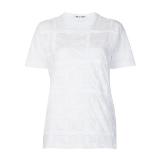 Comme Des Gar&ccedil;ons Femme, Tops, Blanc, Taille: 38 FR Cotton Ribbon Appliqu&eacute; T-Shirt