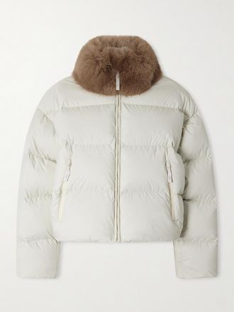 Balenciaga Daunenjacke Aus Gestepptem Shell Mit Besatz Aus Plüschmaterial - Weiß