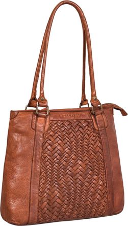 STILORD Nadia Stylishe Handtasche Damen Mittel-Gro&szlig; Leder - Boho Tasche in Flechtoptik f&uuml;r Laptop bis 13,3 Zoll - Shoppertasche Vintage Ledertasche f&uuml;r B&uuml;ro &