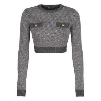 Elisabetta Franchi Damen, Strickwaren, Grau, MGr&ouml;&szlig;e
