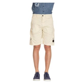 C.P. Company C.p. Company - Shorts Cargo en Satin Stretch - Homme - Shorts - Beige - Taille: S